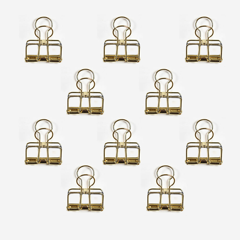Small Wire Binder Clips | Gold or Silver – Block Design