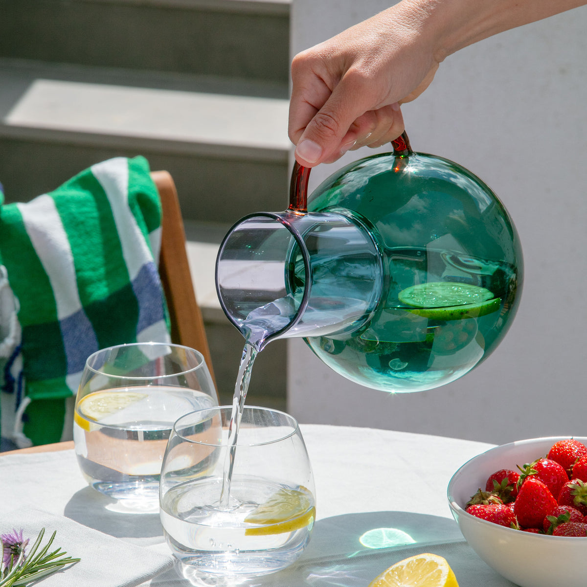 Pablo Glass Jug- Large – Block Design