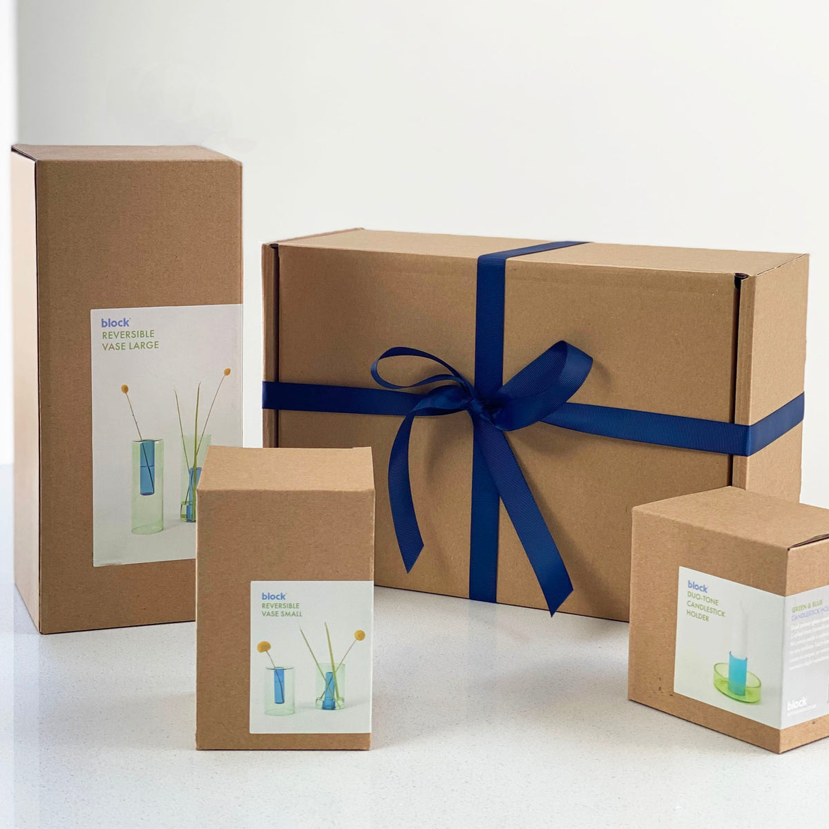 Duo Tone Glass Gift Set | Block Design