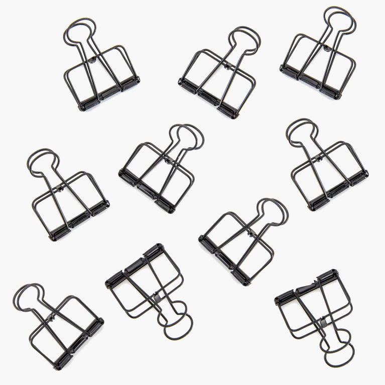Small Wire Binder Clips | Gold or Silver – Block Design